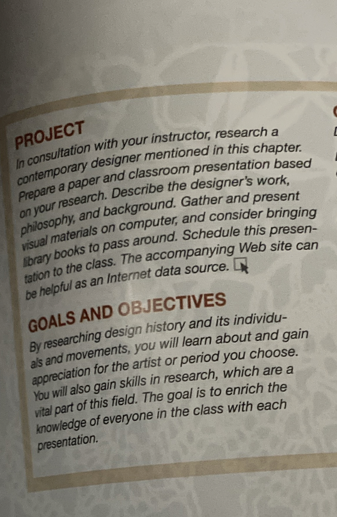 Solved PROJECTIn consultation with your instructor, research | Chegg.com