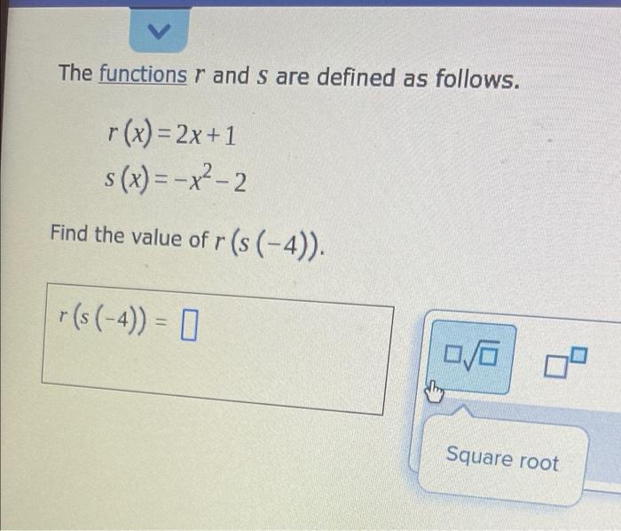 Solved The functionsr r and s are defined as follows. r(x) = | Chegg.com