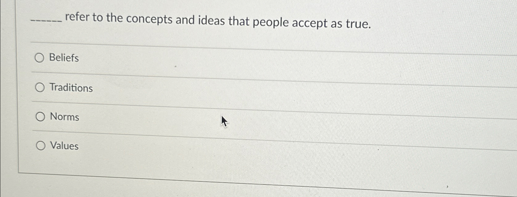 Solved refer to the concepts and ideas that people accept as | Chegg.com