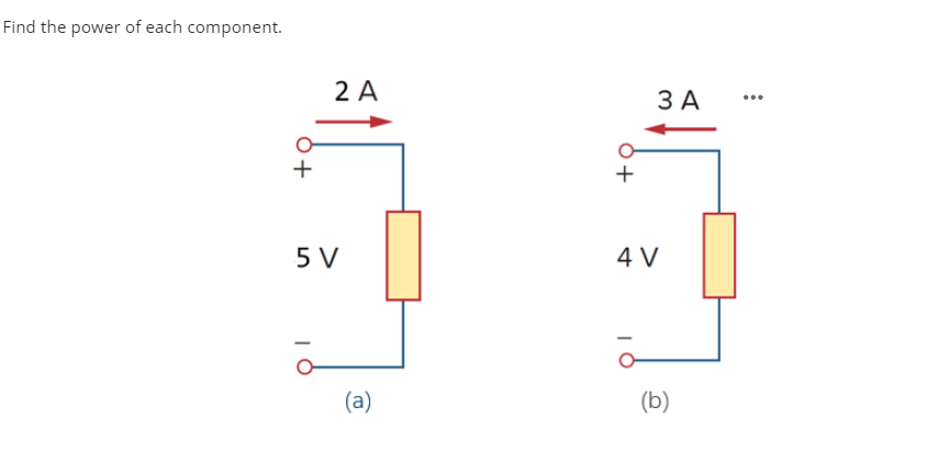 Solved Find the power of each component.(a)(b) | Chegg.com