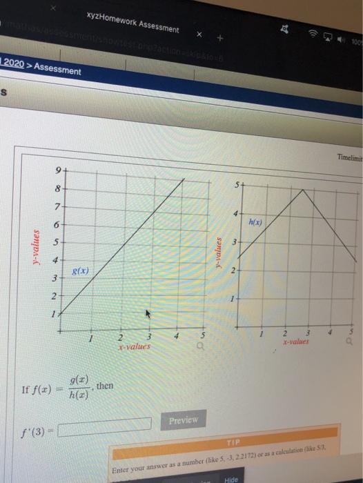 Solved XyZHomework Assessment 100 2020 > Assessment s | Chegg.com