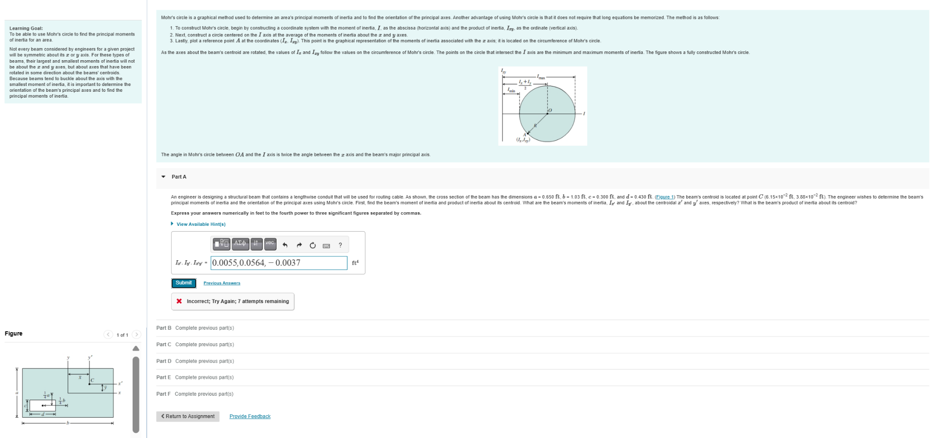 Solved Learning Goal:To be able to use Mohr's circle to find | Chegg.com