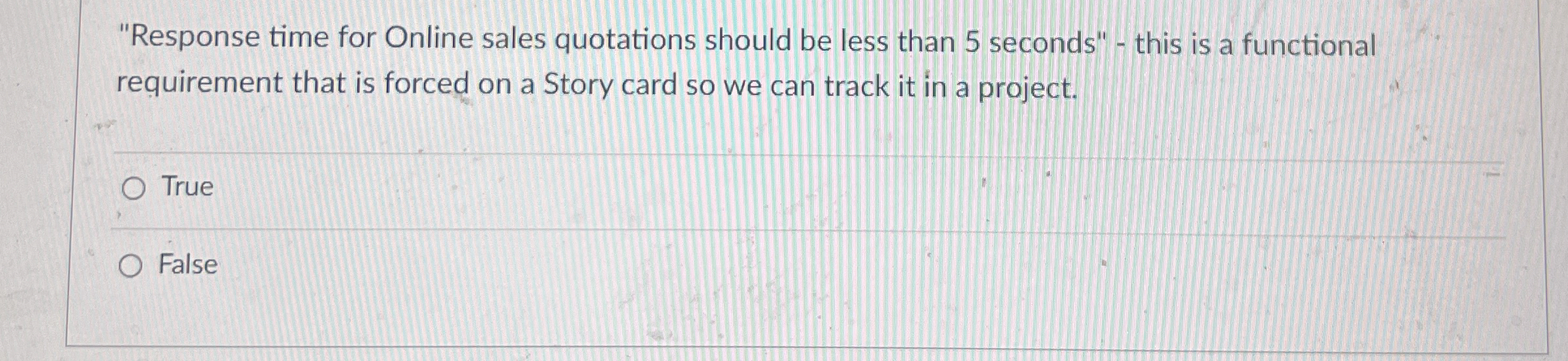Solved "Response time for Online sales quotations should be | Chegg.com