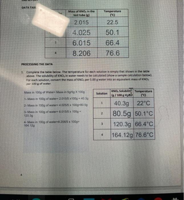 Solved EXPERIMENT 5 - EFFECT OF TEMPERATURE ON THE | Chegg.com