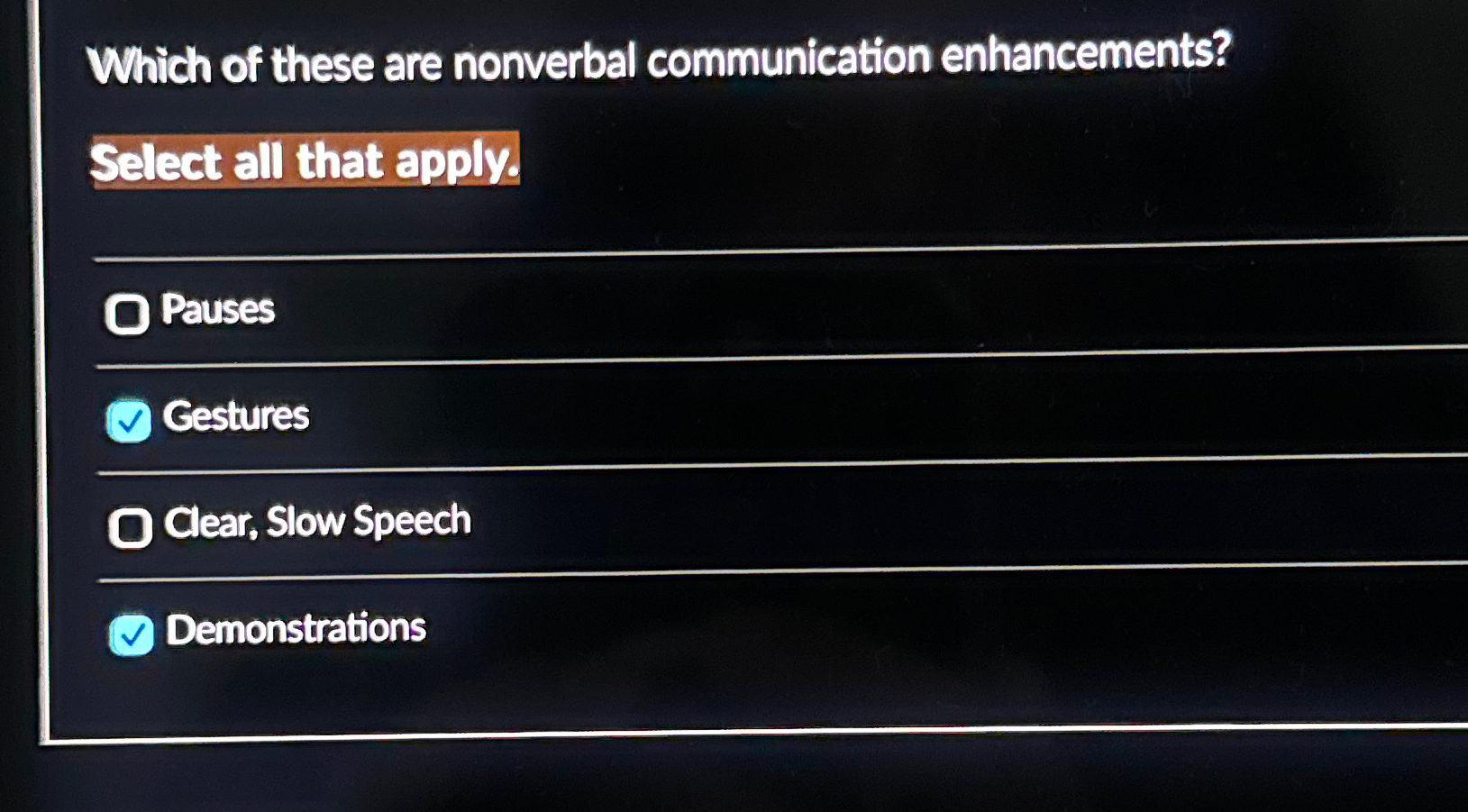 Solved Which of these are nonverbal communication | Chegg.com