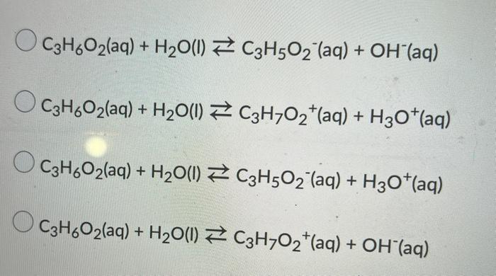 Solved Propionic acid (C3H602) is a natural body metabolite | Chegg.com