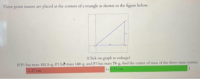 Solved Three point masses are placed at the corners of a | Chegg.com