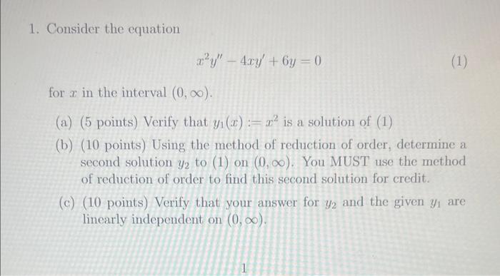 Solved consider the following 2nd order differential | Chegg.com