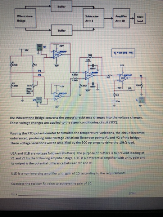 Part one: Wheatstone Bridge - Multisim design | Chegg.com