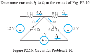 Solved Determine currents I1 to I4 in the circuit of Fig. | Chegg.com