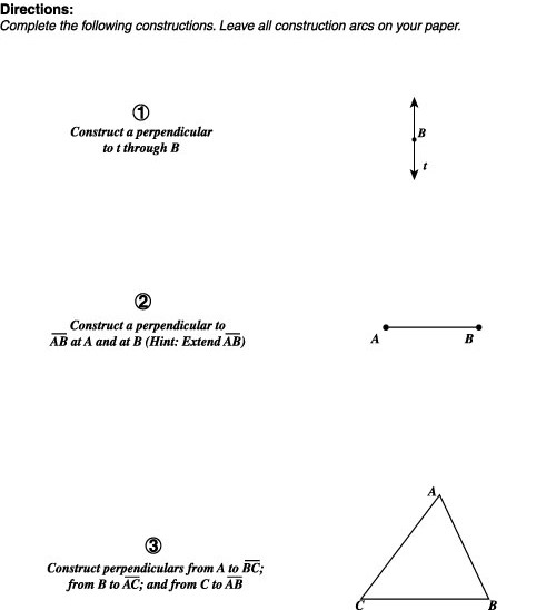 Solved Directions:Complete the following constructions. | Chegg.com Solved Directions:Complete the following constructions. | Chegg.com