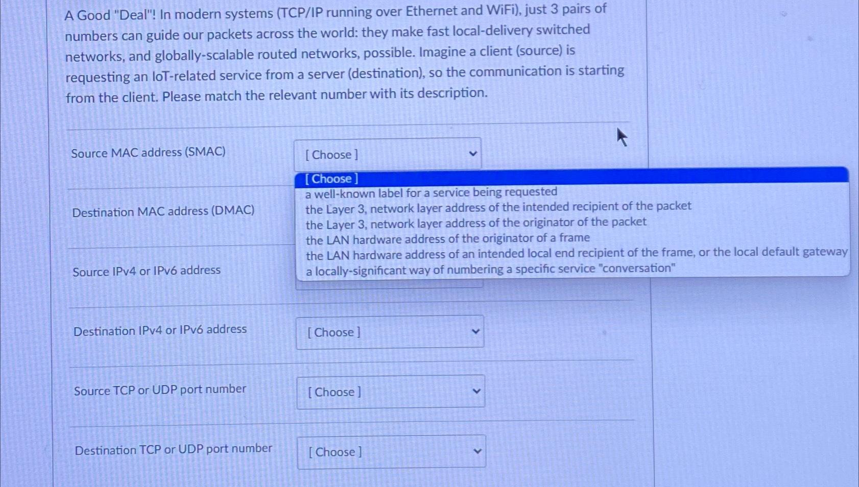Solved A Good "Deal"! In modern systems (TCP/IP running over | Chegg.com