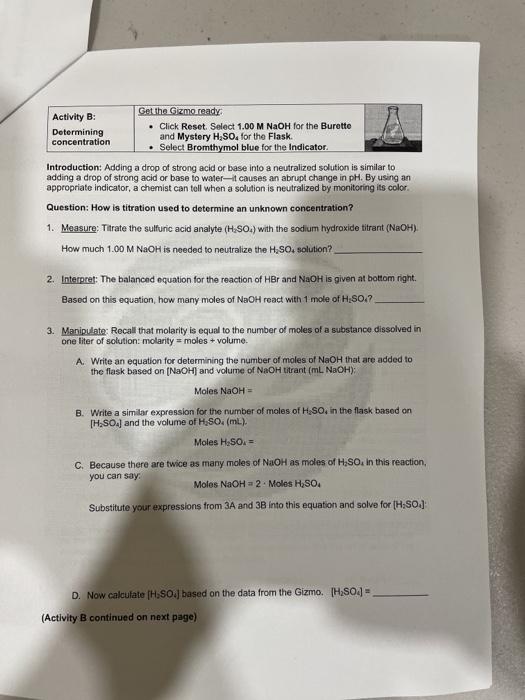 Solved Student Exploration: Titration Prior knowledge | Chegg.com