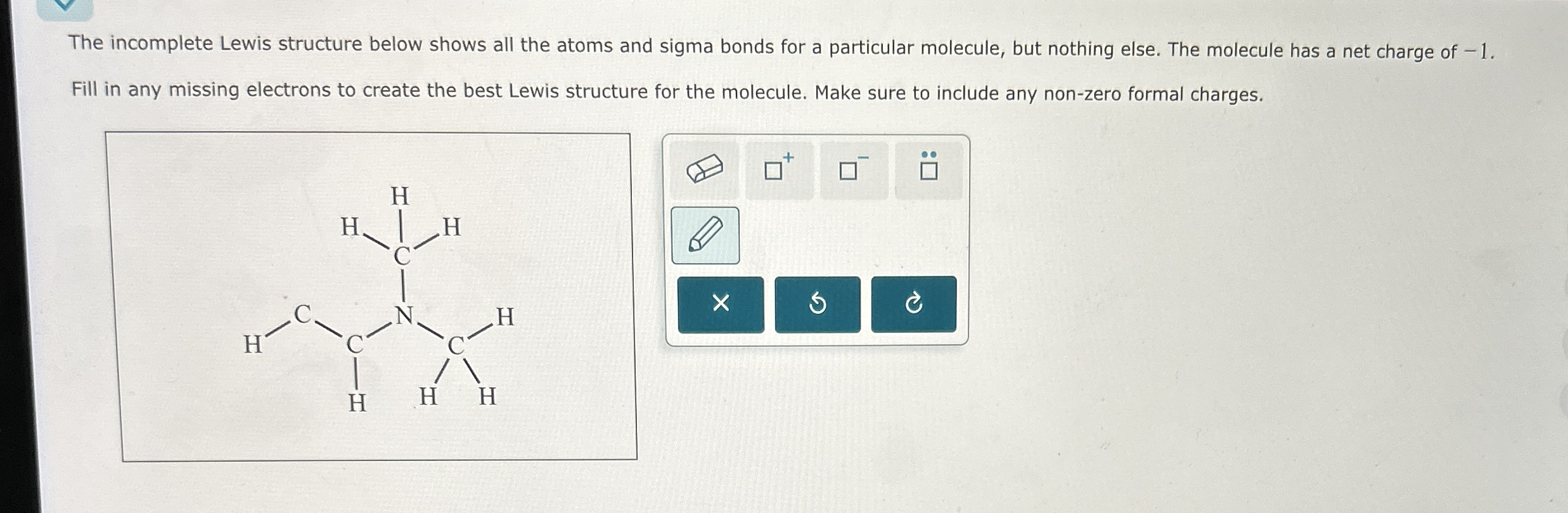 Solved The incomplete Lewis structure below shows all the | Chegg.com