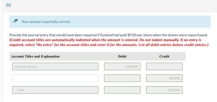 Solved plz help with b) i dont know what journal entry i | Chegg.com