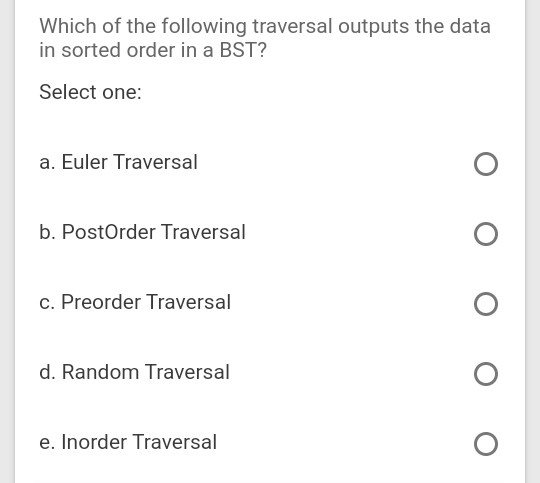 Solved The preorder traversal sequence of a binary search | Chegg.com