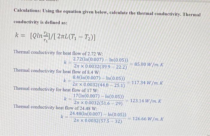 Calculate the thermal conductivity of the brass disk | Chegg.com