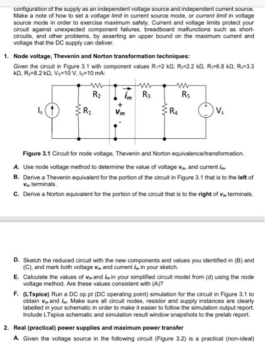 Solved configuration of the supply as an independent voltage | Chegg.com