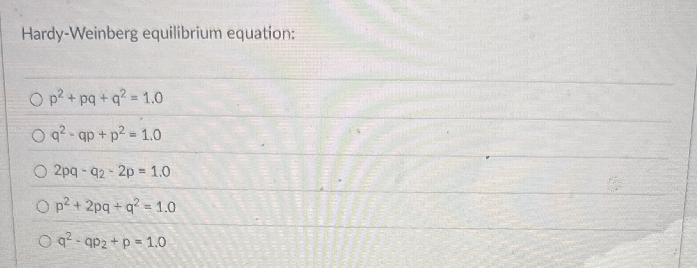 Solved Hardy-Weinberg equilibrium | Chegg.com