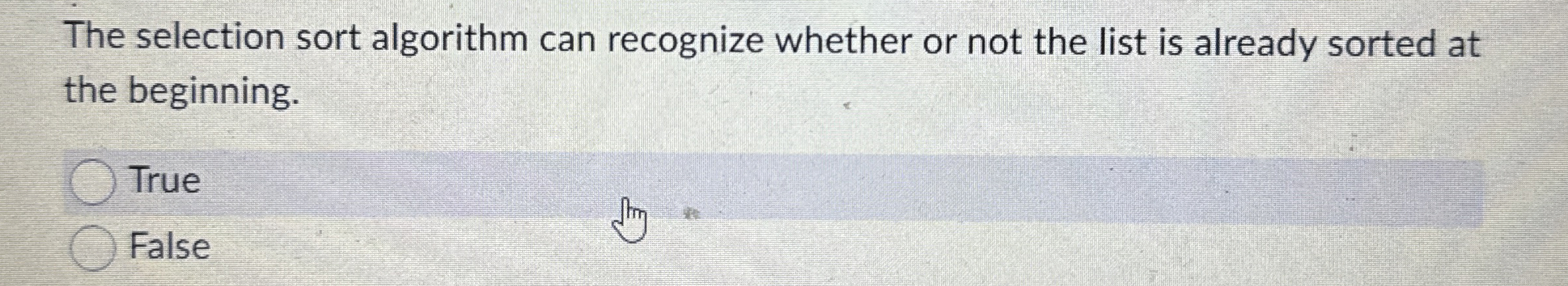 Solved The selection sort algorithm can recognize whether or | Chegg.com