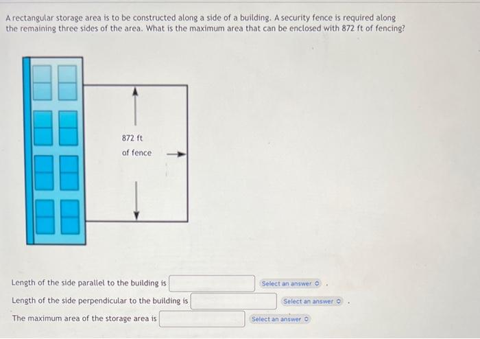 Solved A rectangular storage area is to be constructed along | Chegg.com