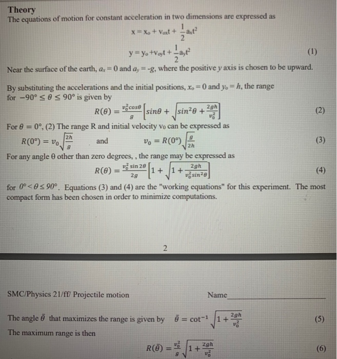 Solved tabulate the theoretical range values. why its | Chegg.com
