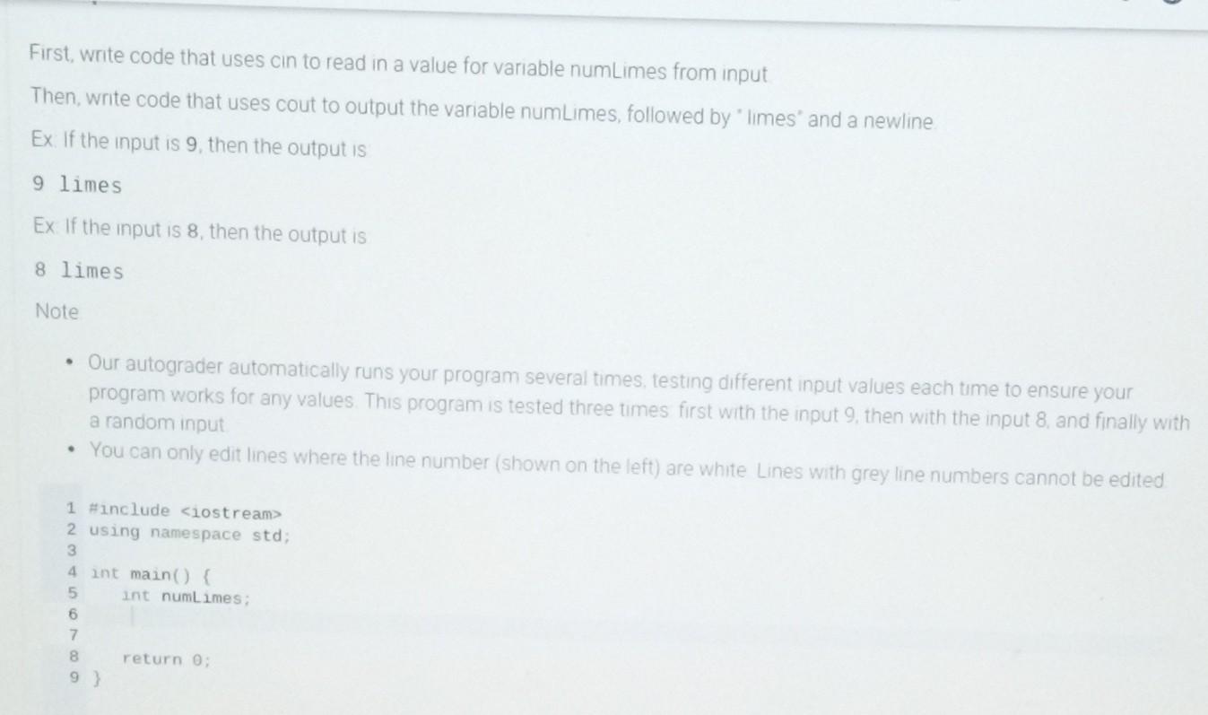 Solved First, write code that uses cin to read in a value | Chegg.com