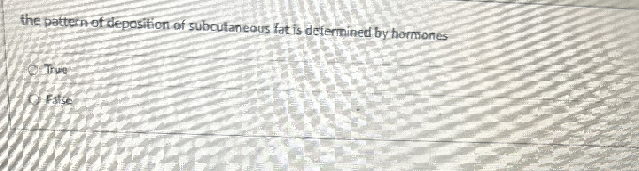 Solved the pattern of deposition of subcutaneous fat is | Chegg.com