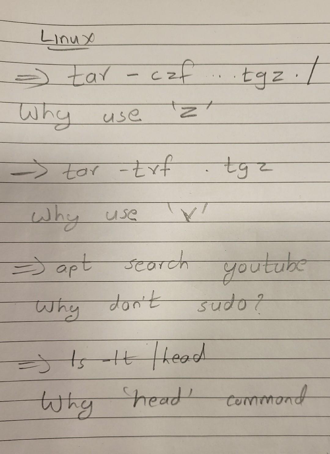Solved Linux - tar - czf Why use tzt toz 1 -> tar -txf .tga | Chegg.com