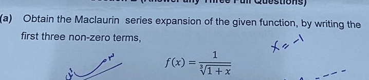 Solved (a) ﻿Obtain the Maclaurin series expansion of the | Chegg.com
