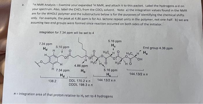 Solved NMR Analysis - Examine your expanded 'H NMR, and | Chegg.com