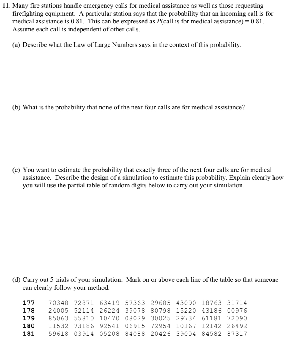 Solved (d) ﻿Carry out 5 ﻿trials of your simulation. Mark on | Chegg.com
