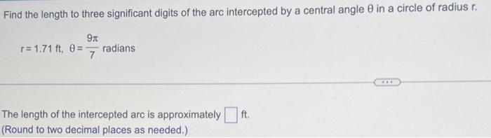 Solved Find the length to three significant digits of the | Chegg.com
