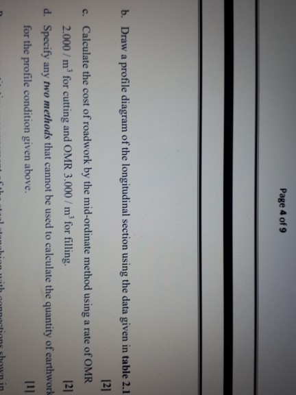 Solved Q.21 The road profile data (bounded by chainage 10 to | Chegg.com