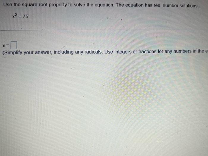 Solved Use the square root property to solve the equation. | Chegg.com