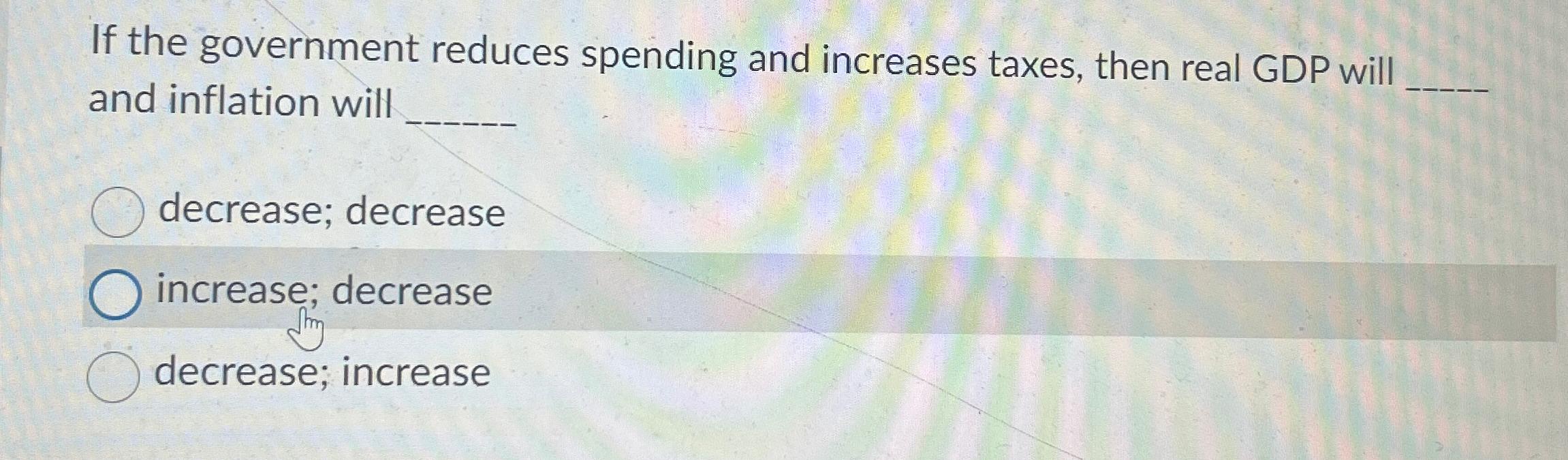 Solved If the government reduces spending and increases | Chegg.com