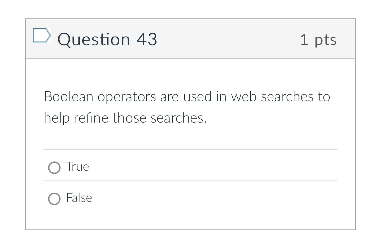 Solved Question 431 ﻿ptsBoolean operators are used in web | Chegg.com