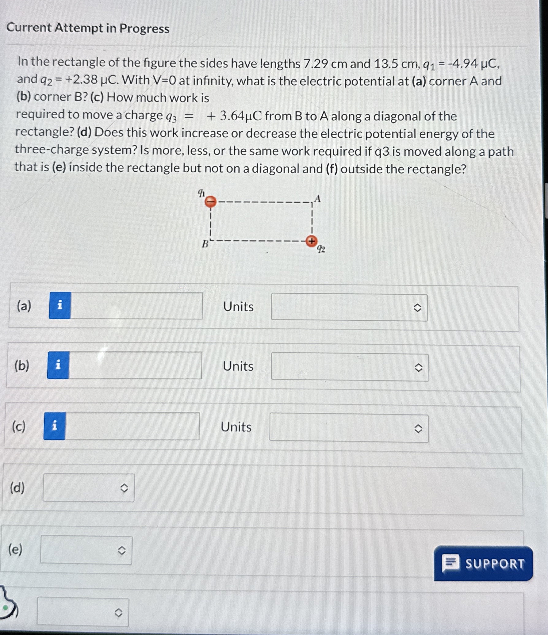 Solved Current Attempt in ProgressIn the rectangle of the | Chegg.com