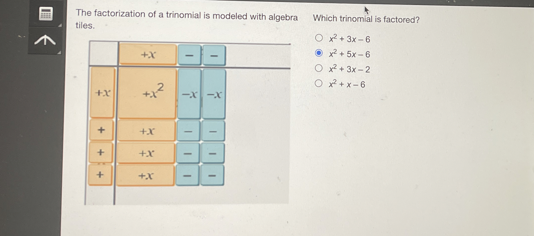 Solved The Factorization Of A Trinomial Is Modeled With