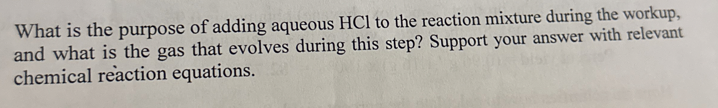 Solved What is the purpose of adding aqueous HCl to the | Chegg.com