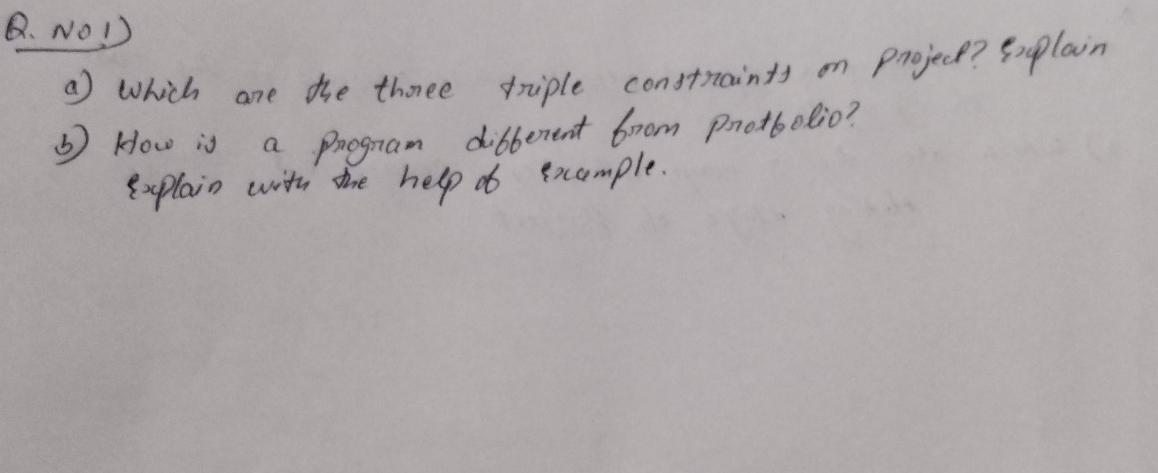 Solved a) ﻿which are the three sriple constraints on | Chegg.com