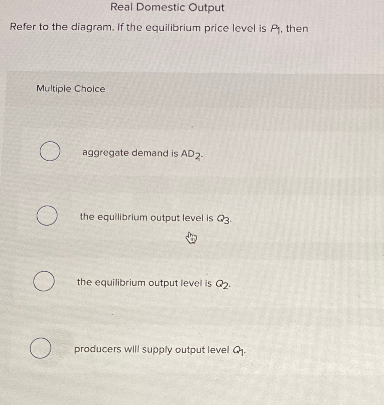 Solved Real Domestic OutputRefer to the diagram. If the | Chegg.com