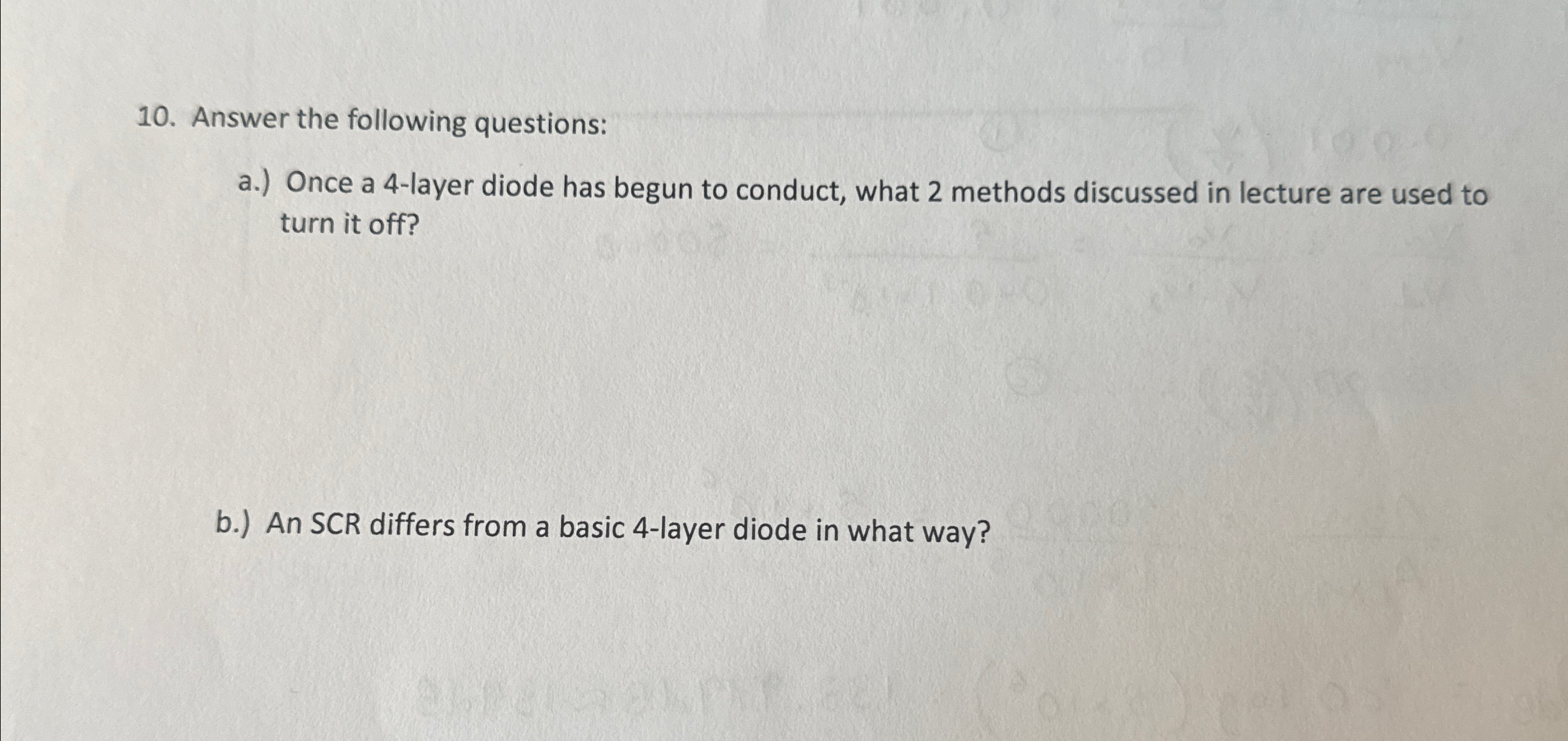 Solved Answer the following questions:a.) ﻿Once a 4-layer | Chegg.com
