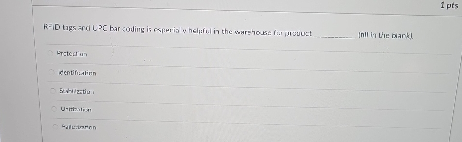 Solved 1ptsRFID tags and UPC bar coding is especially | Chegg.com