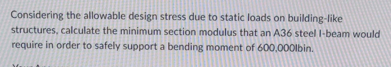 Solved Considering the allowable design stress due to static | Chegg.com