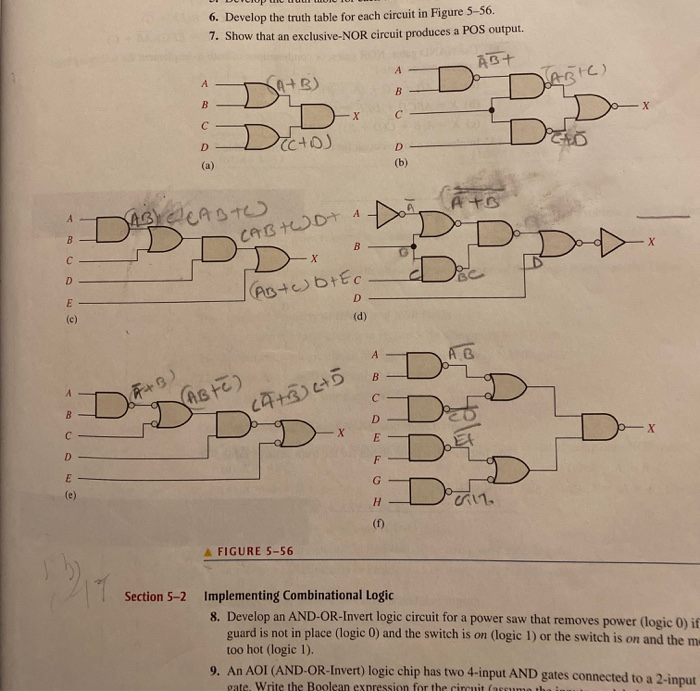 Solved 6. Develop the truth table for each circuit in Figure | Chegg.com