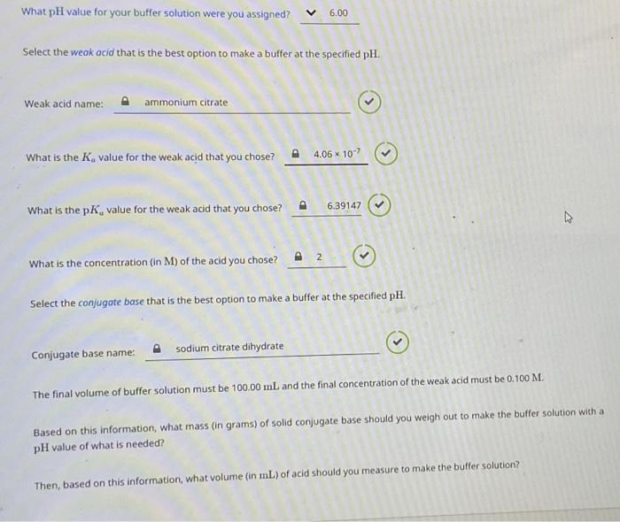 Looking to solve for the buffer capacity with the | Chegg.com