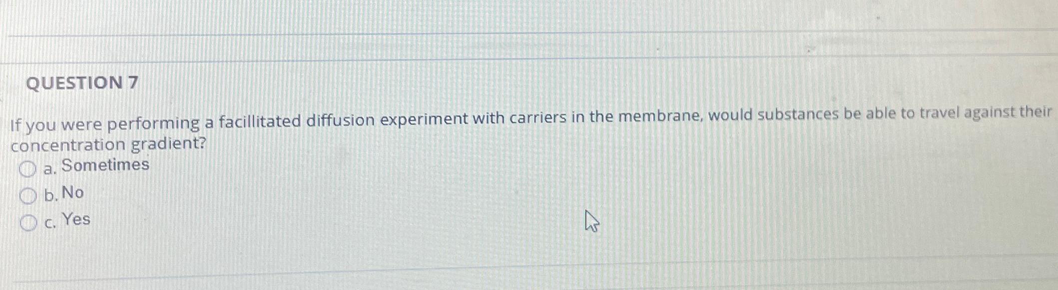 Solved QUESTION 7If you were performing a facillitated | Chegg.com