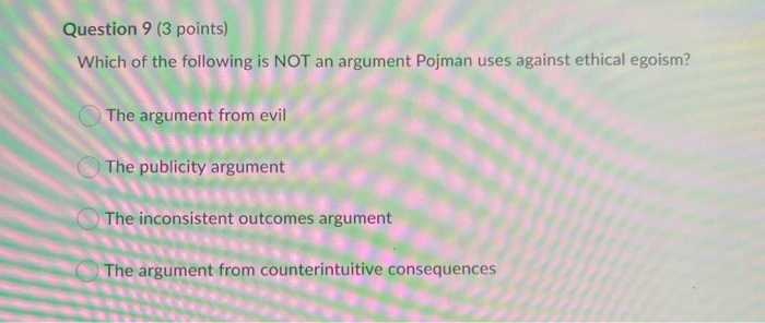 Solved Question 9 (3 points) Which of the following is NOT | Chegg.com