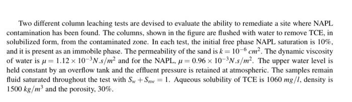 Two different column leaching tests are devised to | Chegg.com